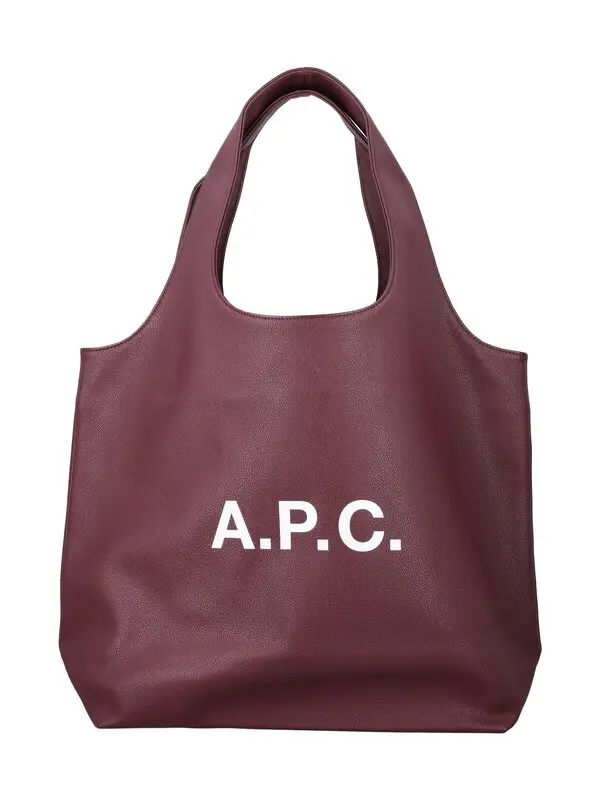 A.p.c. Ninon Tote Bag With Logo Detail - Aubergine