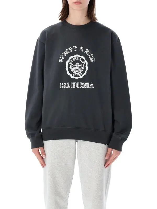 SPORTY & RICH California Emblem Crewneck - Faded Black