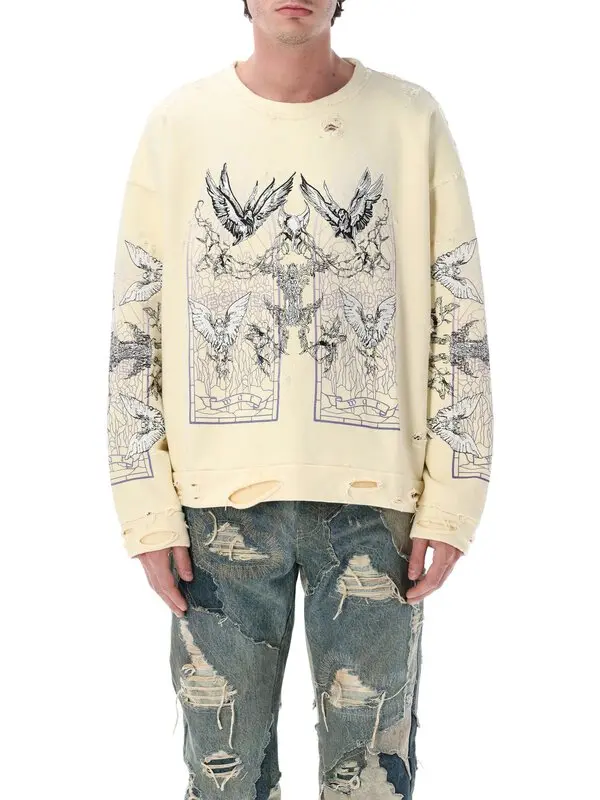 WHO DECIDES WAR Graphic Sweatshirt - Cloud