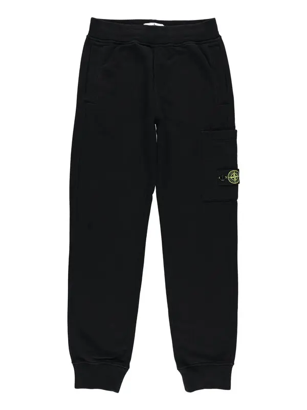 Stone Island Cotton Fleece Joggers - Black