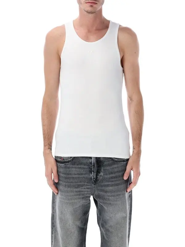 DIESEL® Ribbed Cotton Tank Top - White