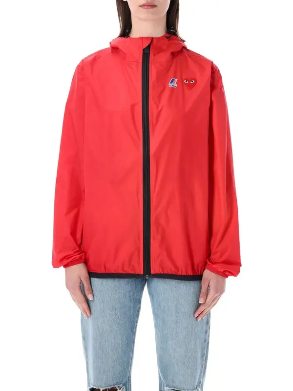 Play Comme Des Garcon K-way Waterproof Jacket With Logo - Red