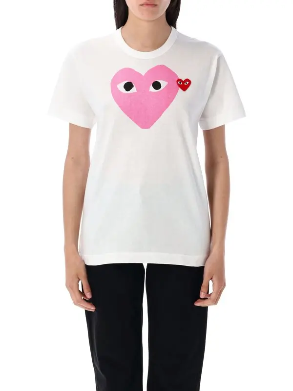 Play Comme Des Garcon Comme Des Garçons Play T-shirt With Heart Graphic - Pink