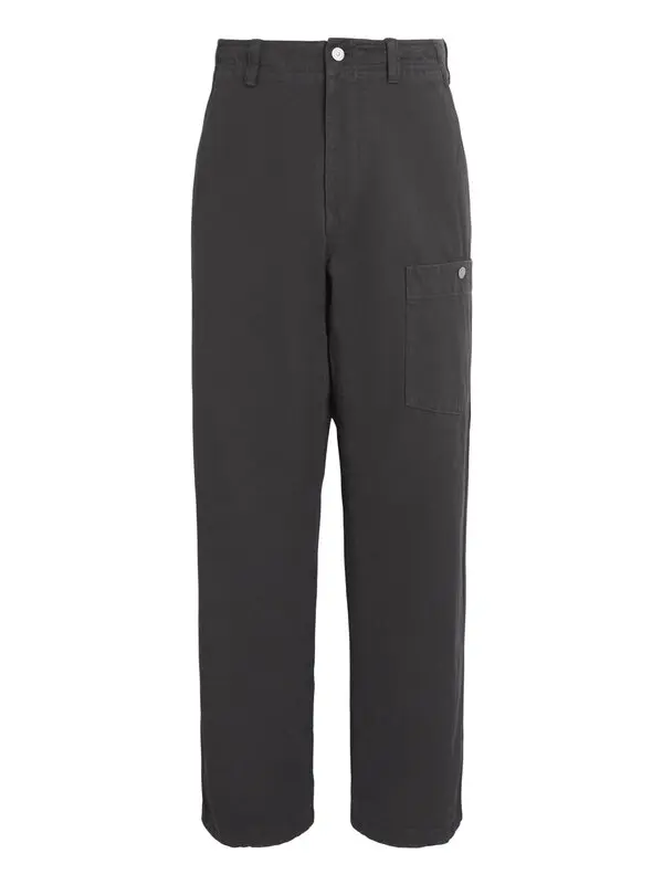 Stone Island Slub Cotton Cargo Trousers - Grey