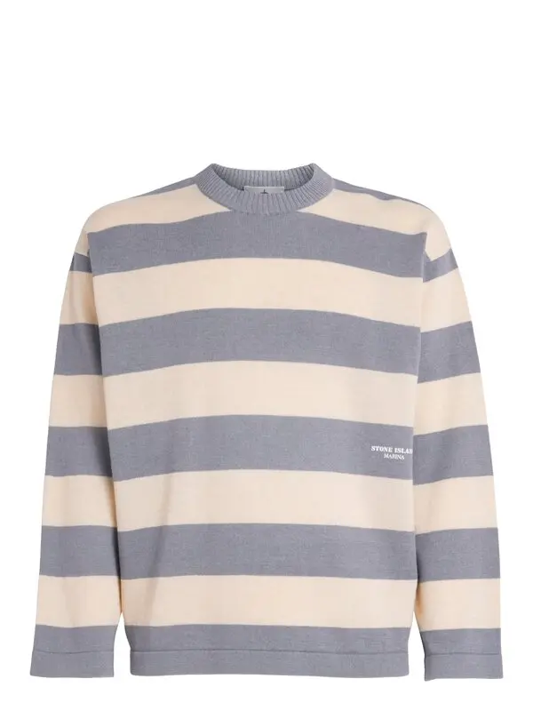 Stone Island Cotton-linen Stripe T-shirt - Ivory