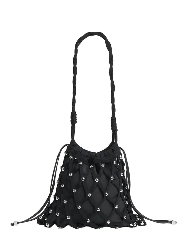 Sandro Studded Net Shoulder Bag - Black