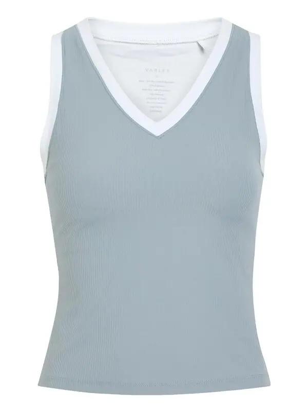 Varley Chia Ribbed V-neck Stretch-jersey Tank Top - Grey