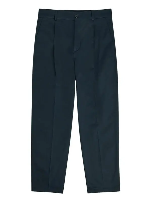 Valentino Garavani Logo-embroidered Twill Chino Trousers - Navy