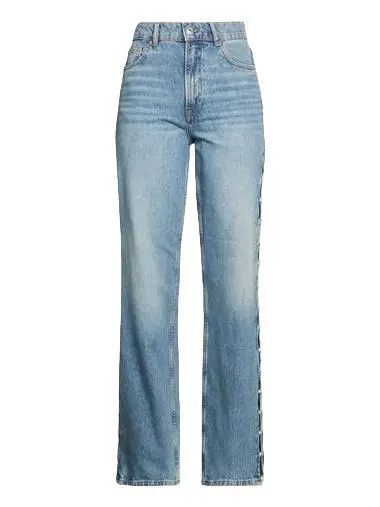Maje Straight Leg Jeans With Appliqué Detail - Blue