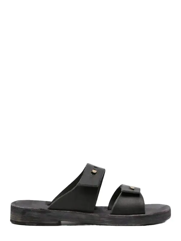 MA+ Double-strap Leather Sandals - Black
