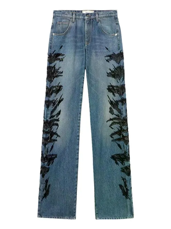 Blumarine Zebra Embroidered Jeans - Blue