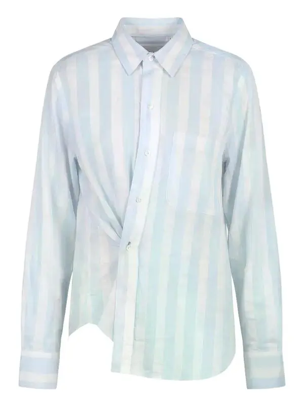 CISSA Striped Shirt With Chest Pocket - Blue
