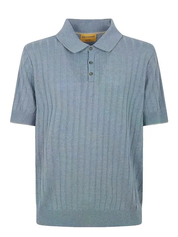 Guest In Residence Teddy Ribbed-knit Polo Shirt - Blue