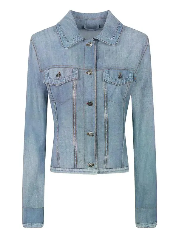 Ermanno Scervino Contrast Stitch Denim Jacket - Blue