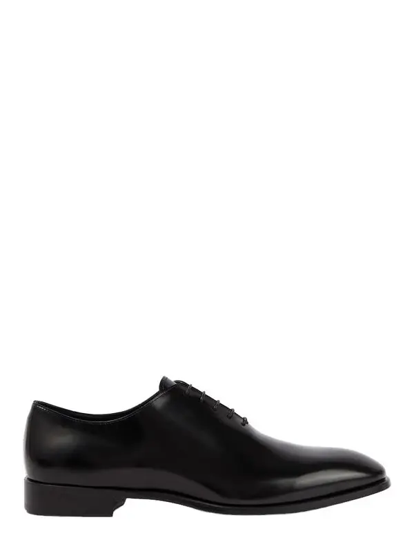 Canali Leather Oxford Shoes - Black