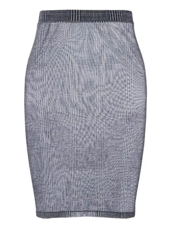 Elie Saab Checked Sheer Pencil Skirt - Black