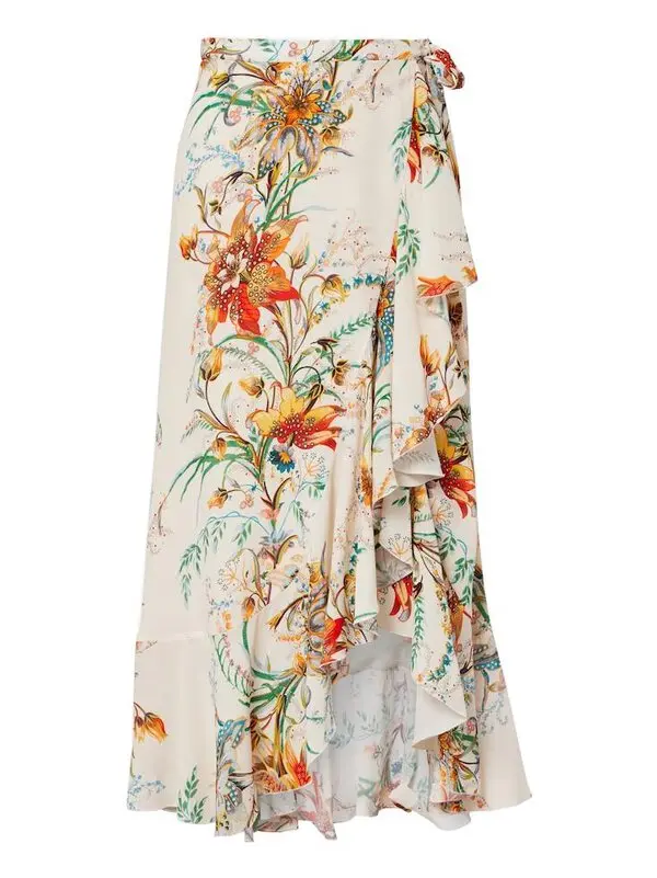 Etro Floral Wrap Skirt - White