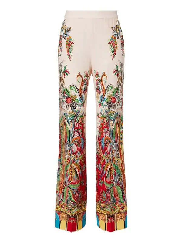 Etro Printed Silk Palazzo Pants - Multicoloured