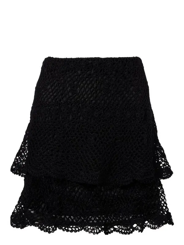 Anna Kosturova Florence Crochet Miniskirt - Black