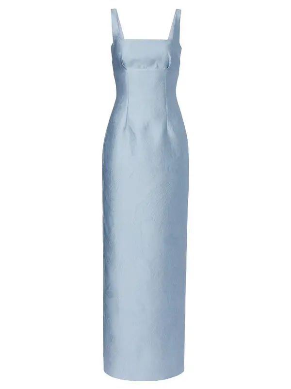 EMILIA WICKSTEAD Micheline Floral Cloqué Gown - Blue