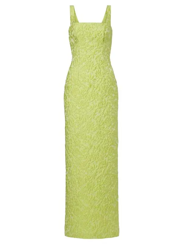 EMILIA WICKSTEAD Micheline Floral Cloqué Gown - Green