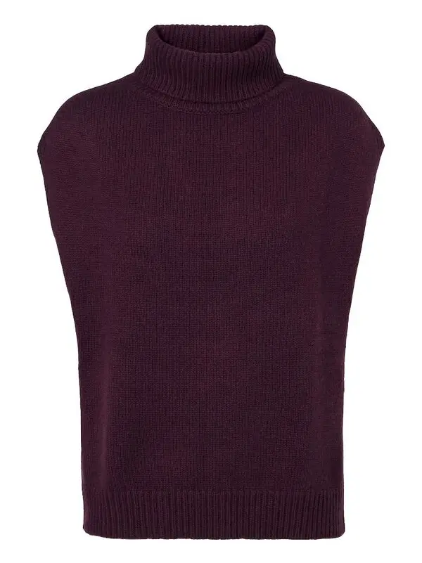 Jardin Des Orangers Turtleneck Wool And Cashmere Sweater Vest - Purple