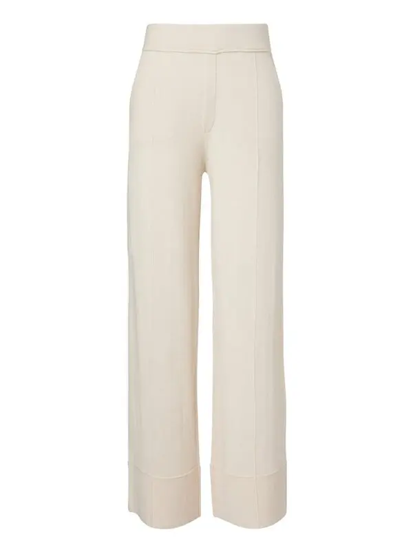 Jardin Des Orangers Wool And Cashmere Wide-leg Pants - White