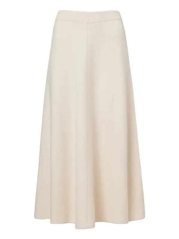 Jardin Des Orangers Wool And Cashmere Midi Skirt - White