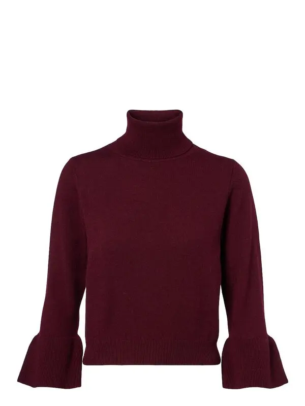 Jardin Des Orangers Turtleneck Wool & Cashmere Sweater - Burgundy