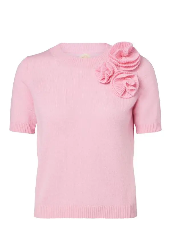 Jardin Des Orangers Floral-appliqué Wool And Cashmere Sweater - Pink