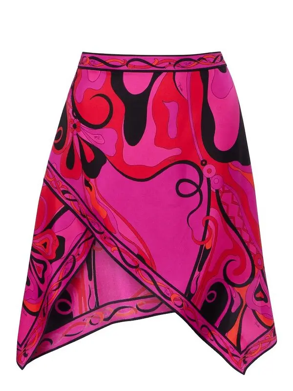 Emilio Pucci Orchidee Silk Twill Miniskirt - Purple