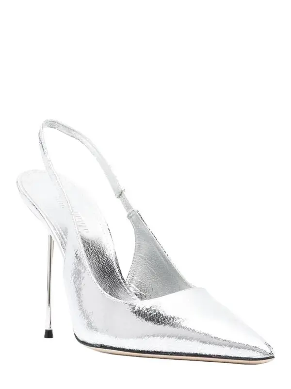 Paris Texas Lidia 115mm Metallic-effect Leather Pumps - Silver