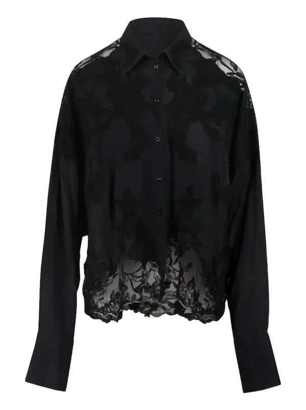Ermanno Scervino Embroidered Lace Shirt - Black