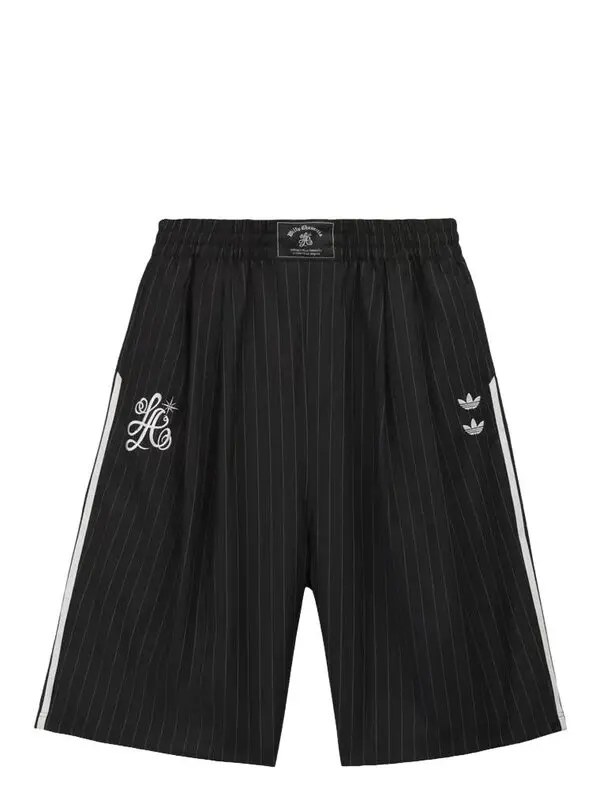 Adidas X Willy Chavarria Pinstripe Long Shorts - Black