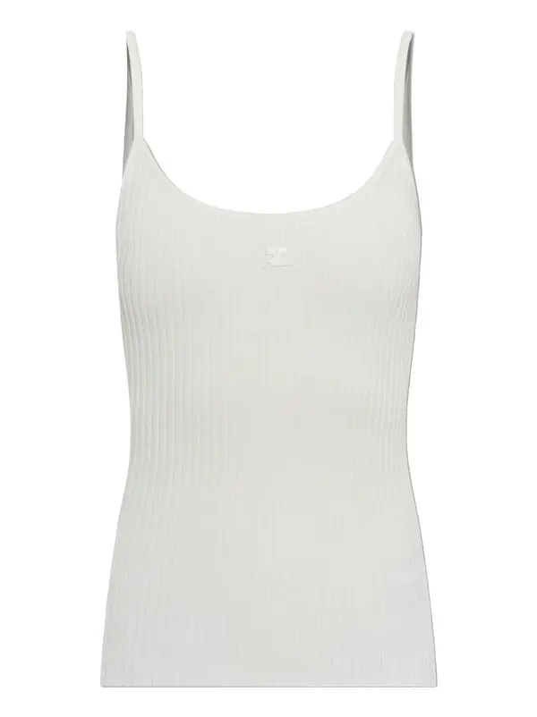 COURREGES Ribbed Camisole Top - Cream