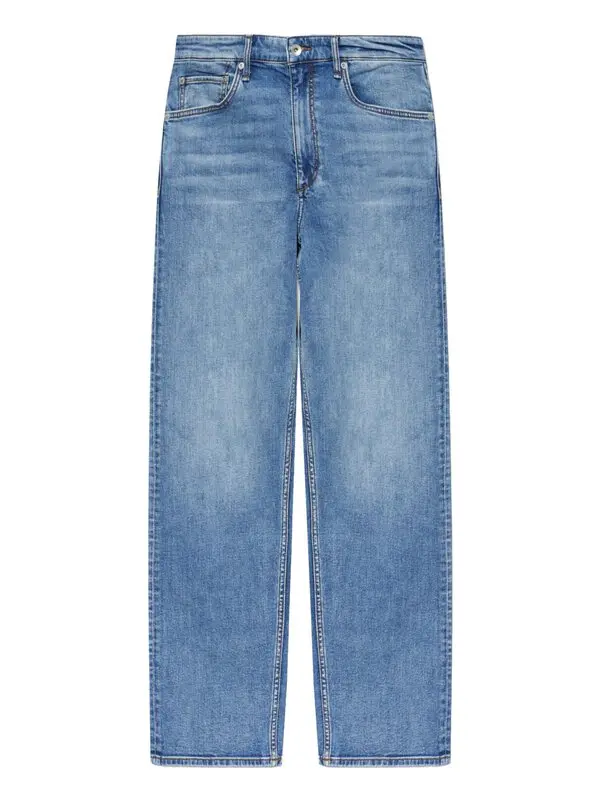 Rag & Bone Straight Leg Jeans In Medium Wash Denim - Blue