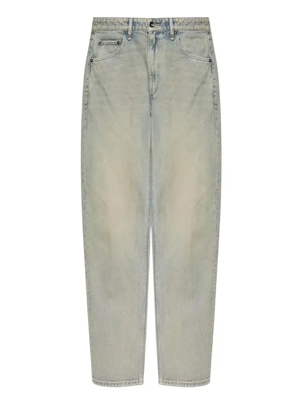 Rag & Bone Straight Leg Jeans In Faded Wash - Blue