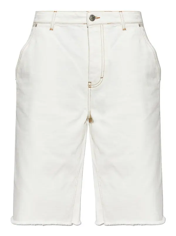 Ami Vintage Effect Denim Shorts - White