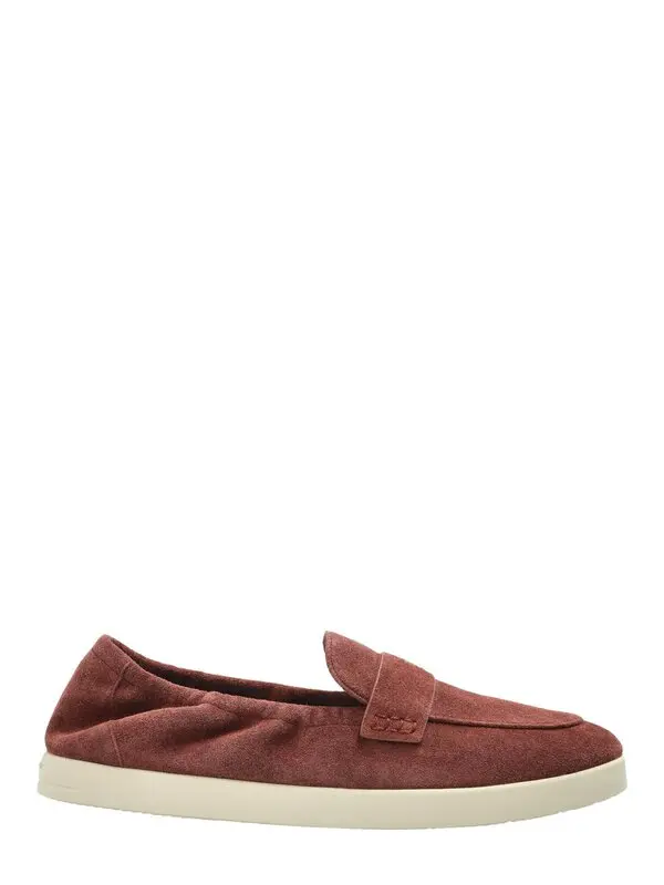 Tory Burch Suede Loafers With Gold Emblem - Brown