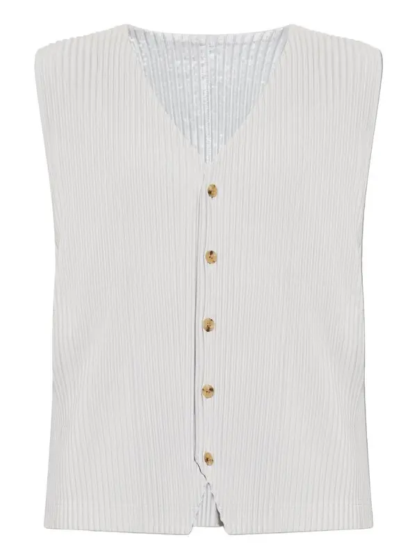 Issey Miyake Pleated Vest - Grey
