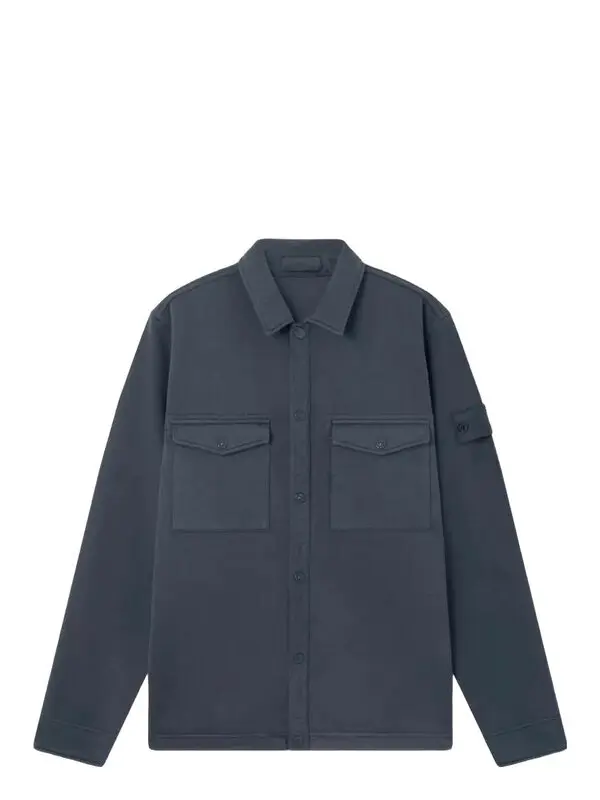 Stone Island Compass-patch Pocket-detail Shirt - Blue