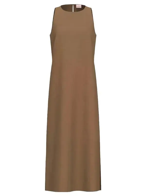 EMME Sleeveless Maxi Dress With Side Slits - Brown