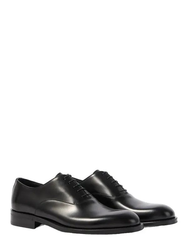Canali Leather Oxford Shoes - Black