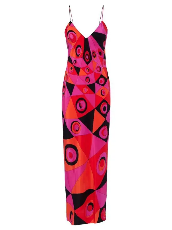 Emilio Pucci Occhi Silk Twill Gown - Purple