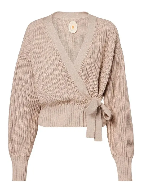 Jardin Des Orangers Cotton And Cashmere Wrap Cardigan - Beige