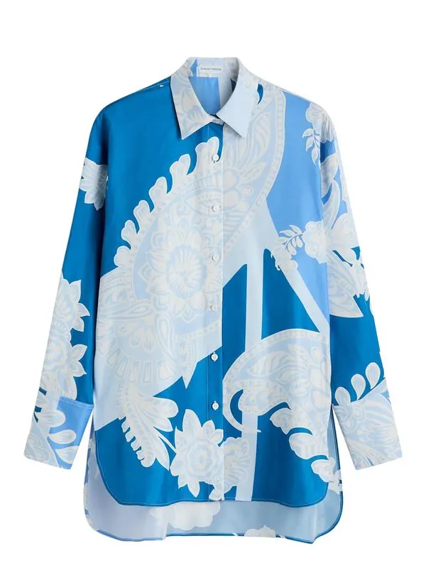 Scanlan Theodore Silk Printed Shirt - Blue