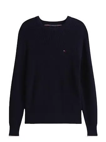 Tommy Hilfiger Ribbed Crewneck Pullover - Blue