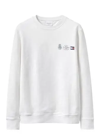 Tommy Hilfiger Small Crest Outline Crewneck Sweatshirt - White