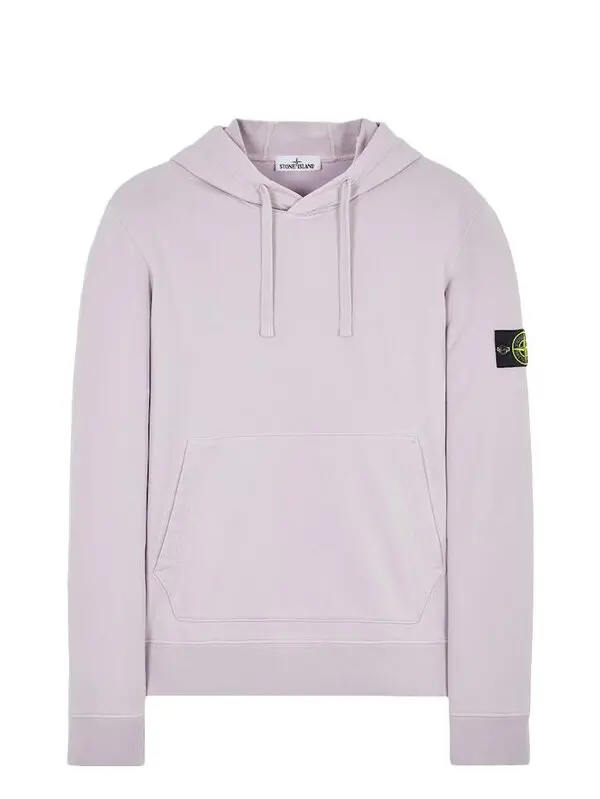 Stone Island Garment Dyed Cotton Fleece Hoodie - Onion Pink