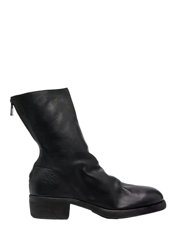 Guidi Back Zip Boots - Black